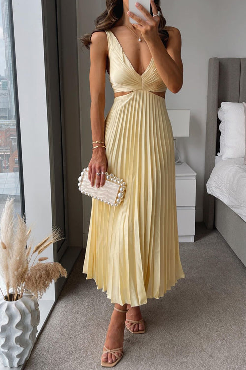Elsa | Elegant Pleated Maxi Dress – Sinclair Toronto