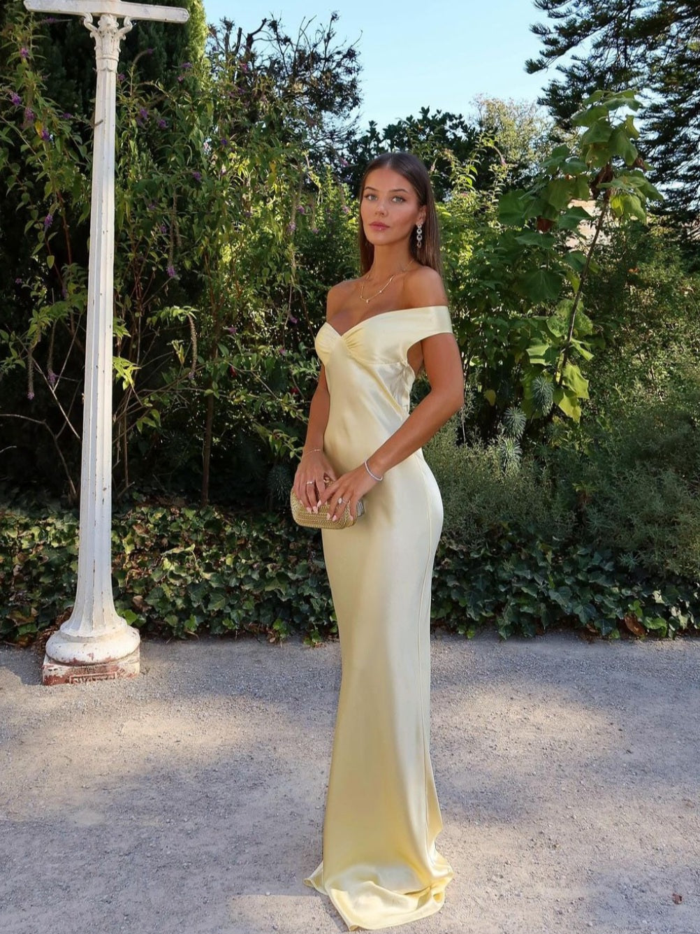 Dove - Strapless Satin Off-Shoulder Evening Dress – Sinclair Toronto