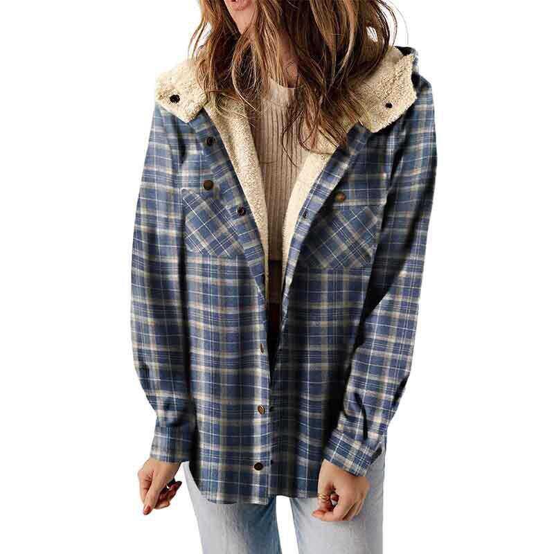 AMELIA™ - Women's Hooded Plaid Flannel Jacket for Fall and Winter ...